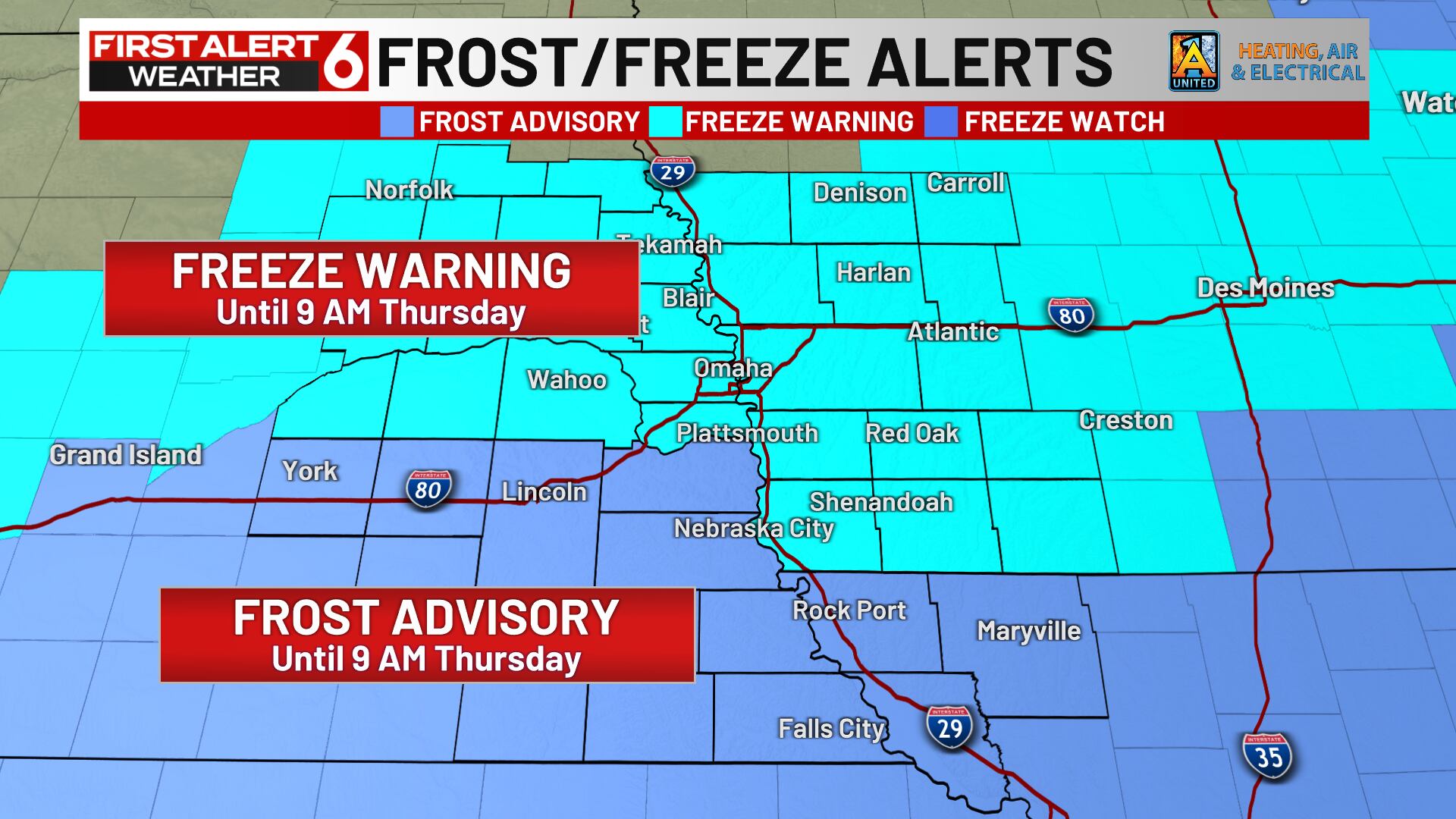 FIRST ALERT 6 WEATHER DAY - Freeze Warning issued for metro, widespread ...