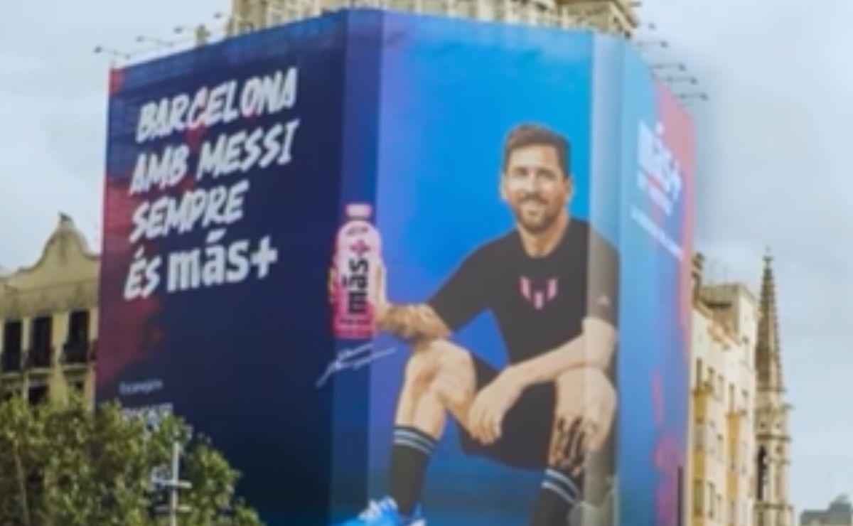 Lionel Messi volvió a Barcelona promocionando su nueva bebida energética