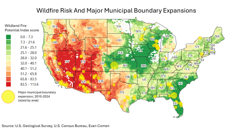 These 20 Fast-Growing Cities Are Annexing New Land In High-Risk Fire Zones