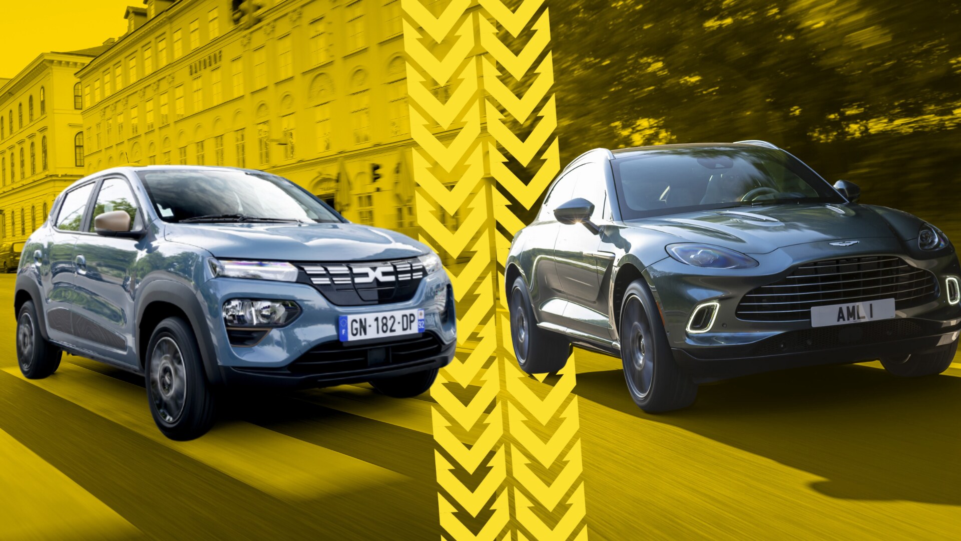 Dacia Spring vs Aston Martin DBX, puissance économique vs puissance de luxe