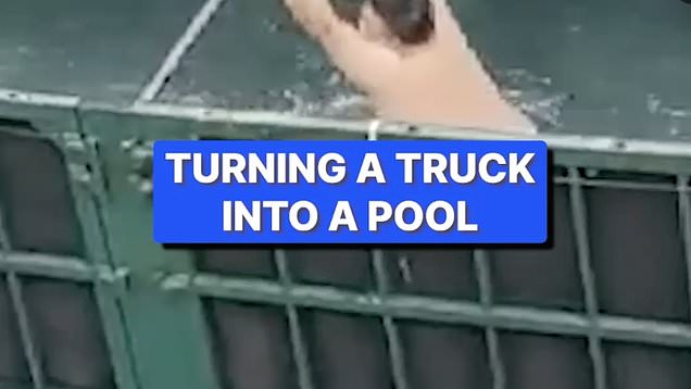 Genius friends turn truck into pool