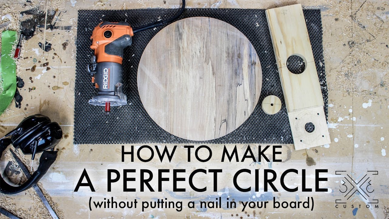 Circle cutting jig without putting a nail in your workpiece