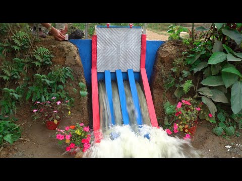 Mini Dam Construction With Four Gates Water Discharge