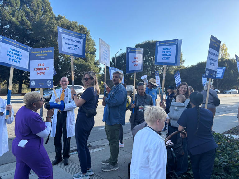Santa Cruz Sutter Healthcare workers picket for a fair contract