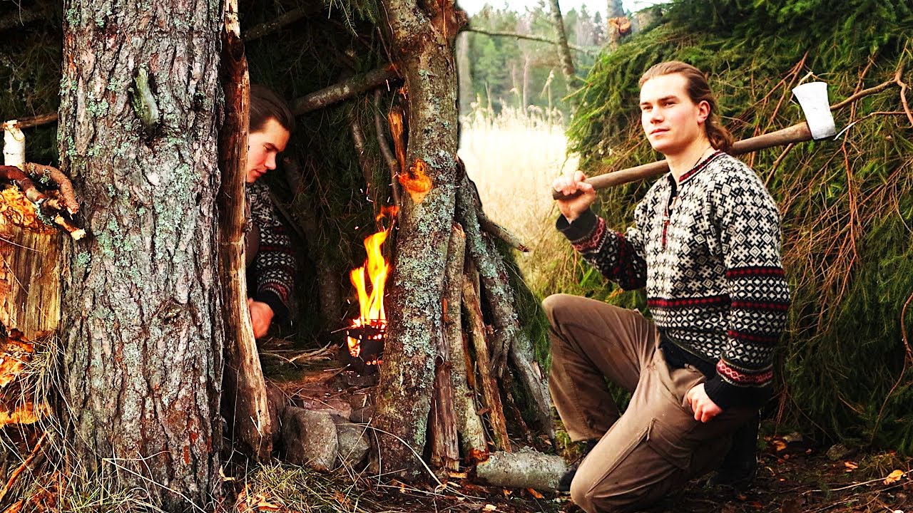 4-Day Solo Bushcraft | Building a Warm and Cozy Woodland Shelter