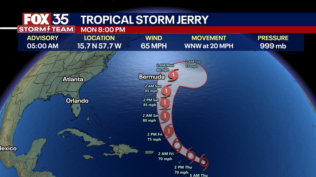 National Hurricane Center: Tropical Storm Jerry remains on track to ...