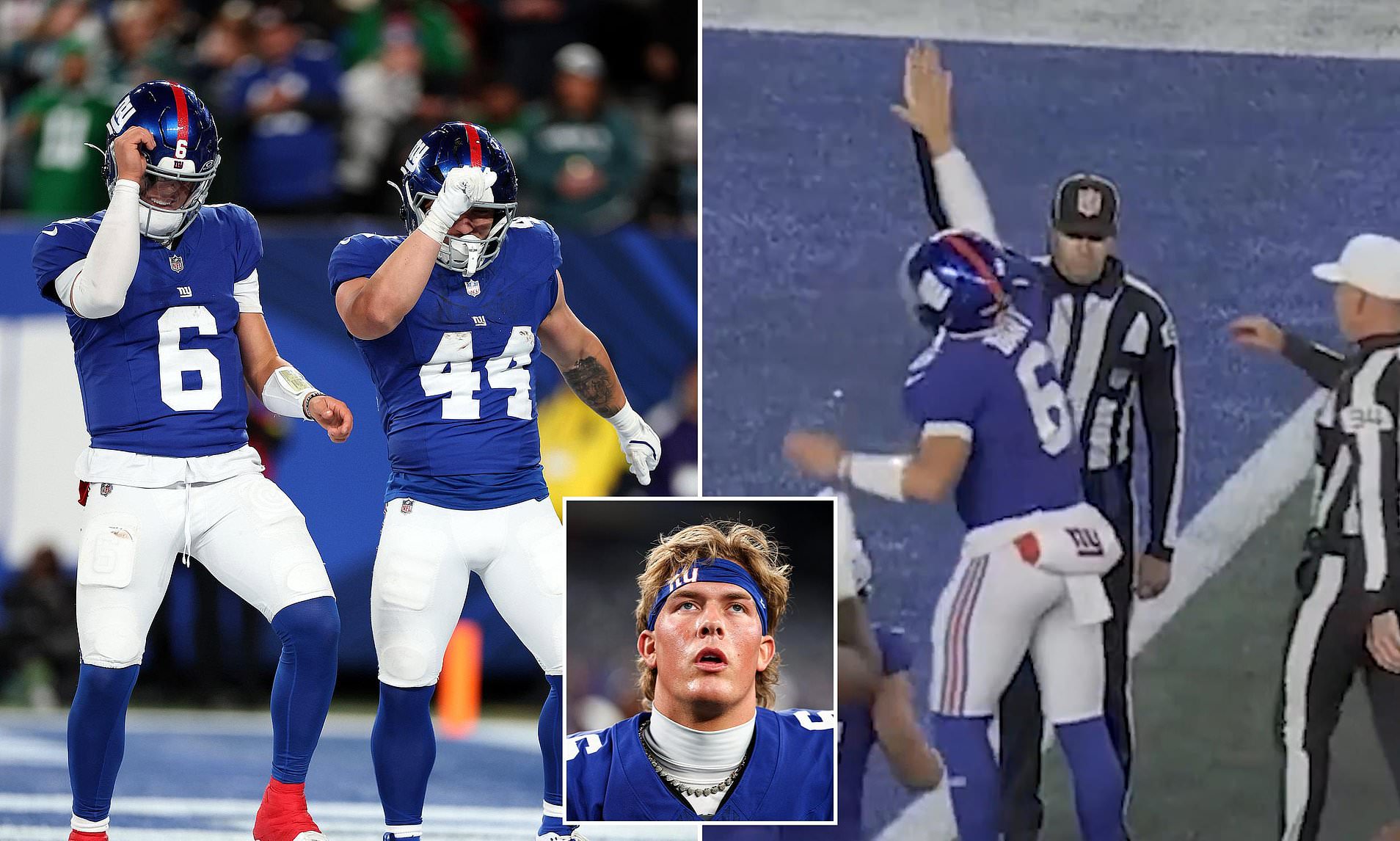 Giants' Jaxson Dart high-fives ref and dismantles the Super Bowl ...