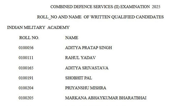 UPSC CDS II 2025 Results Out: 9,085 Candidates Clear Written Exam, Move ...