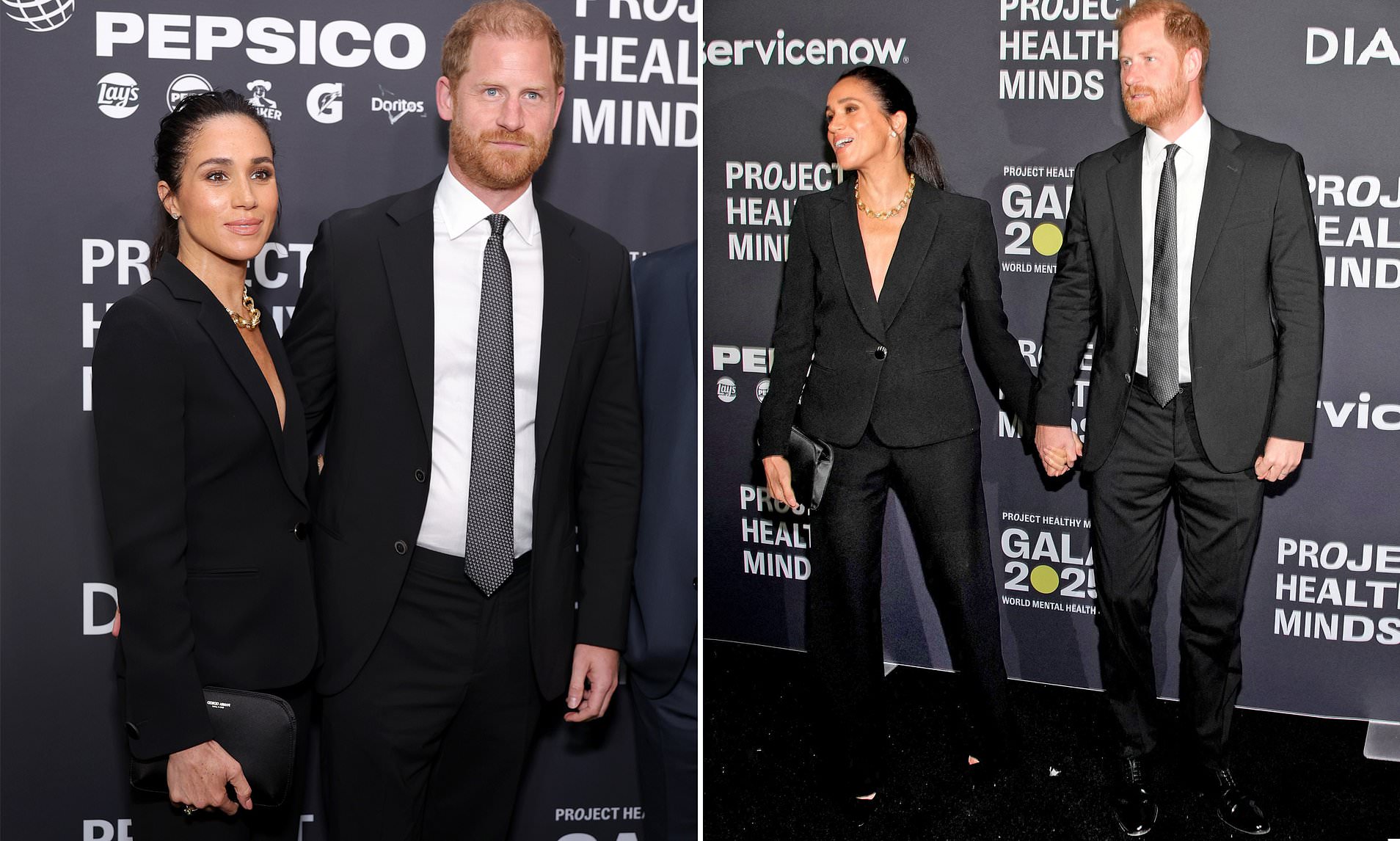 Harry and Meghan arrive at glitzy ceremony - just hours after King and ...