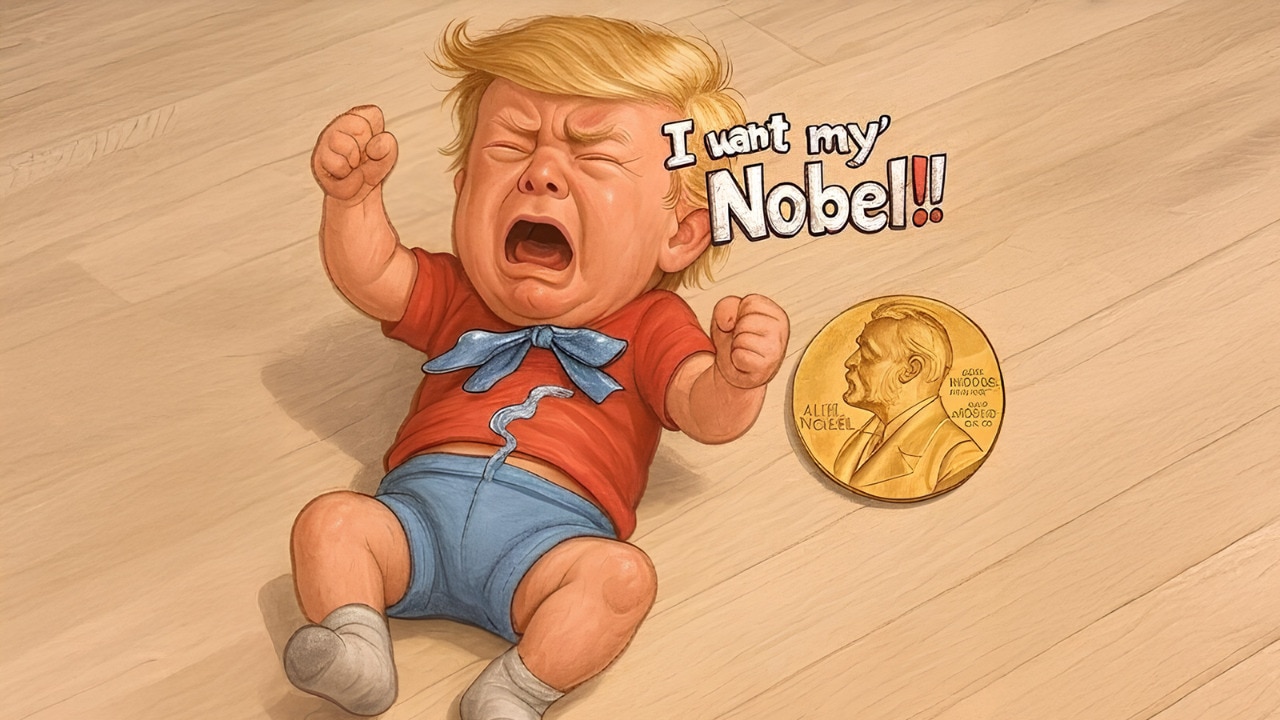 Trump cries 'I want my Nobel' after Peace Prize snub in hilarious memes