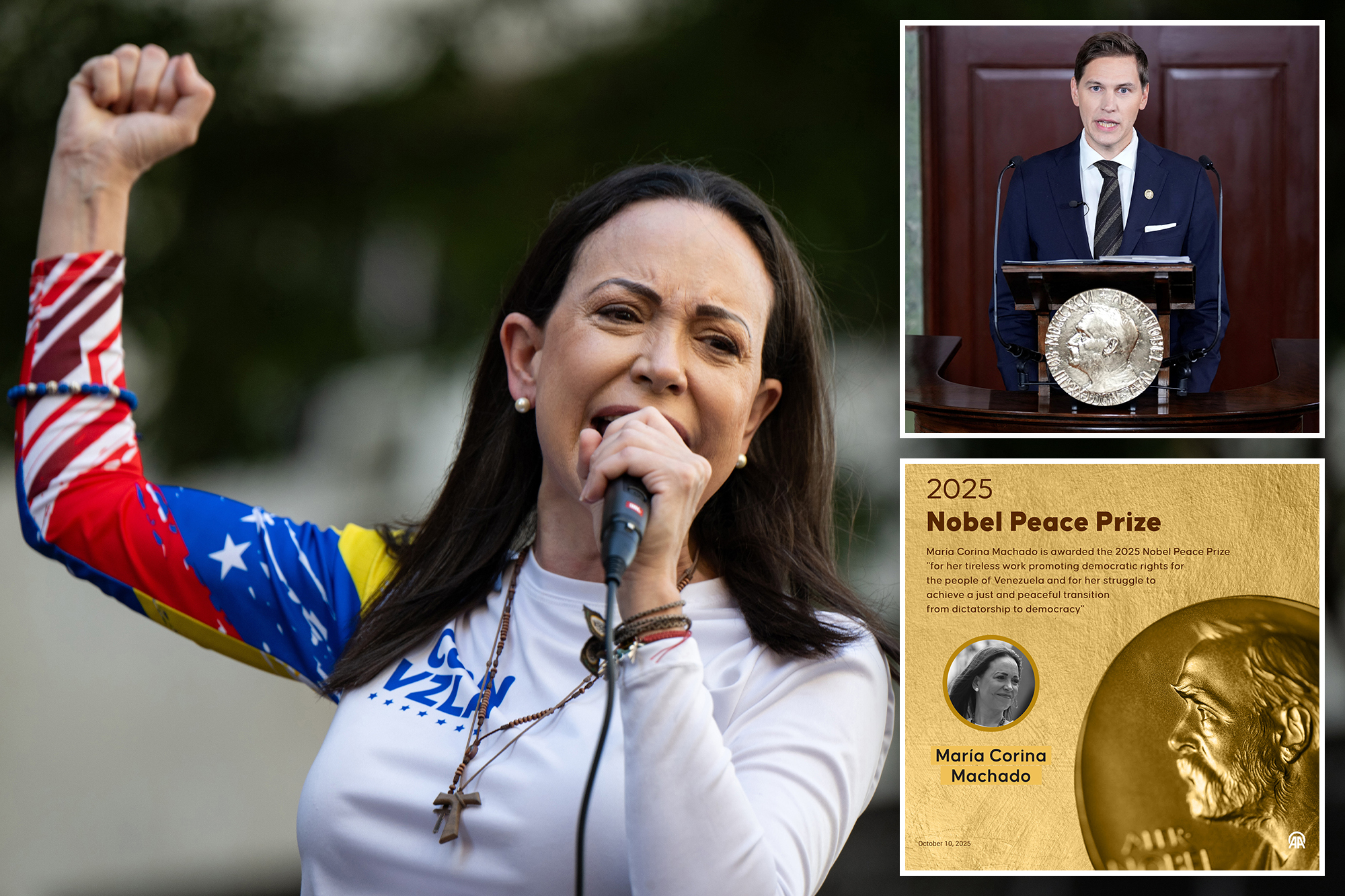 Venezuelan opposition leader María Corina Machado wins 2025 Nobel Peace ...