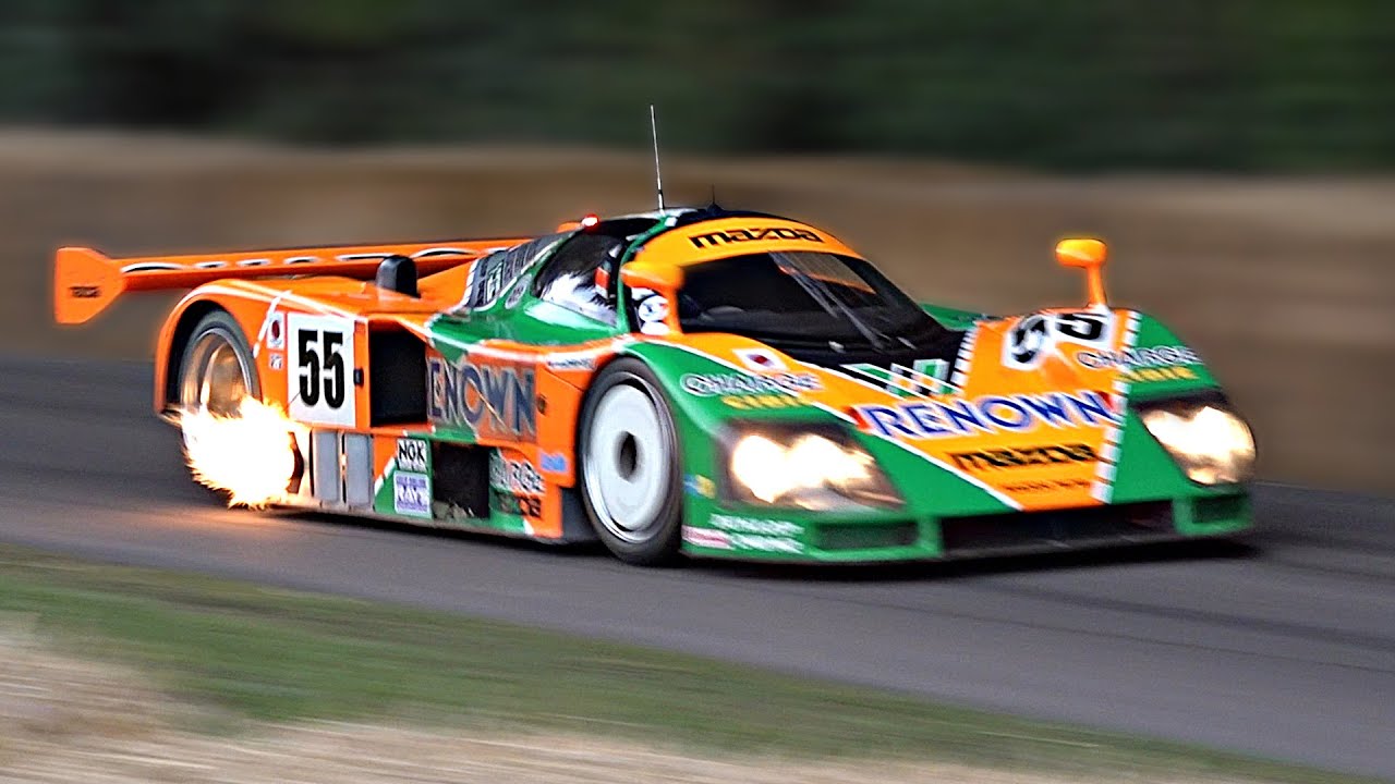 Mazda 787B R26B 4-rotor motorsound op Goodwood Festival of Speed