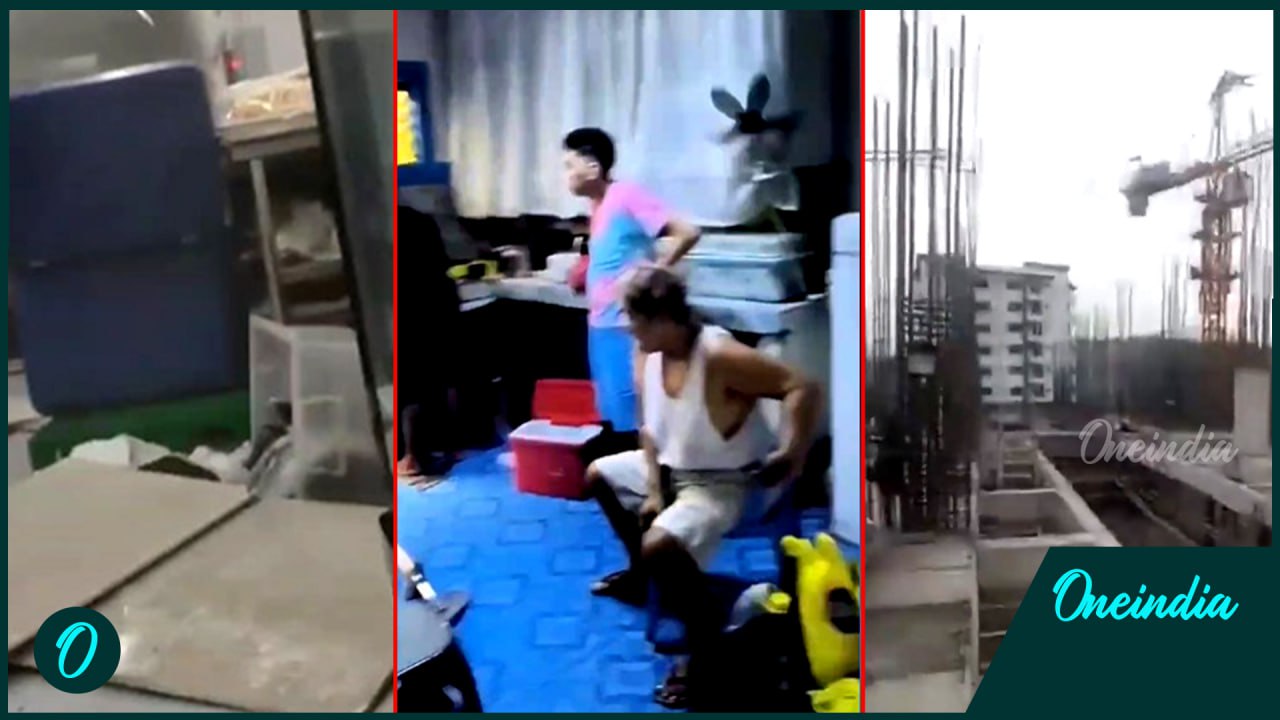 Philippines Earthquake RAW Video: Terrifying Footage Shows Workers ...