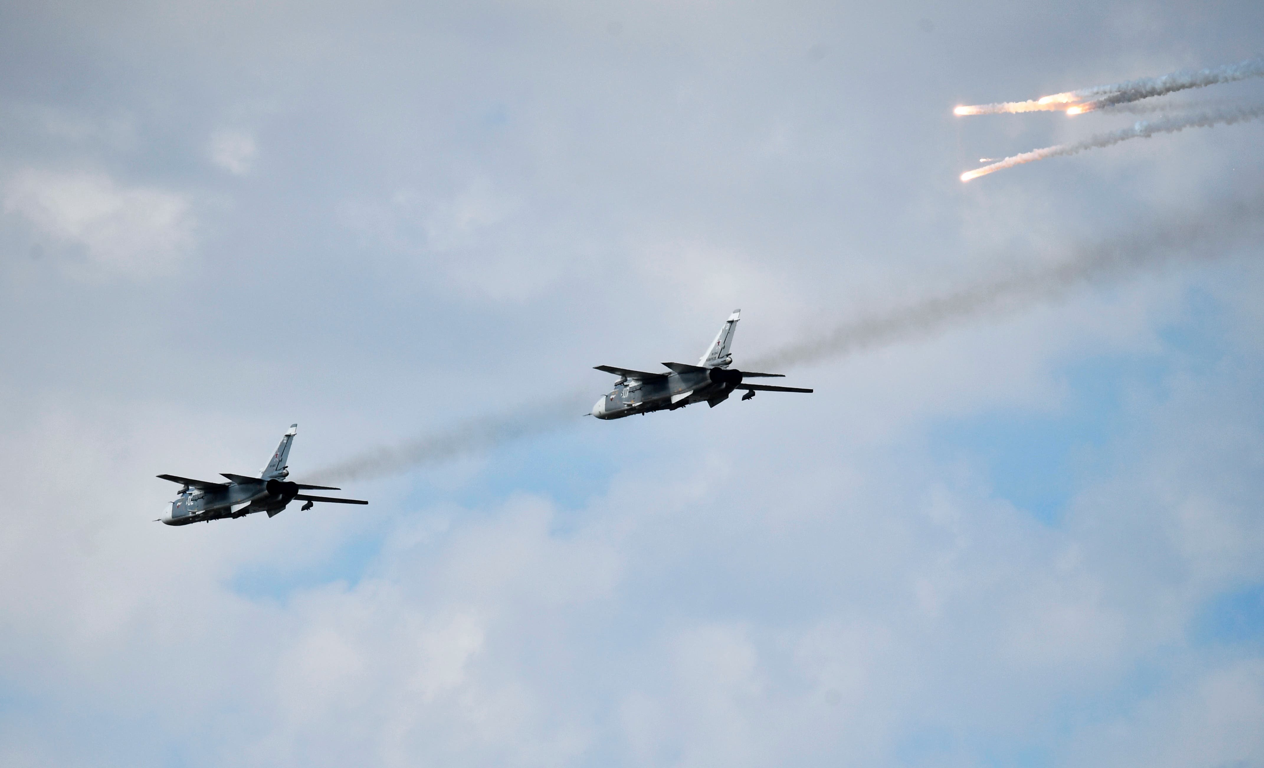 Russia bombers hit training targets near NATO as Baltics prepare for attack