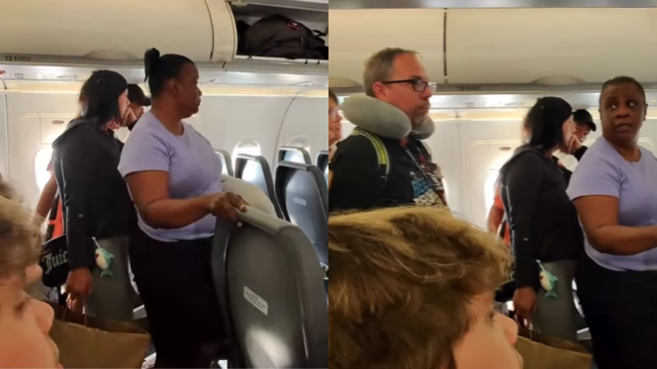 Passenger blocks aisle so daughter can get off first, causing chaos on ...
