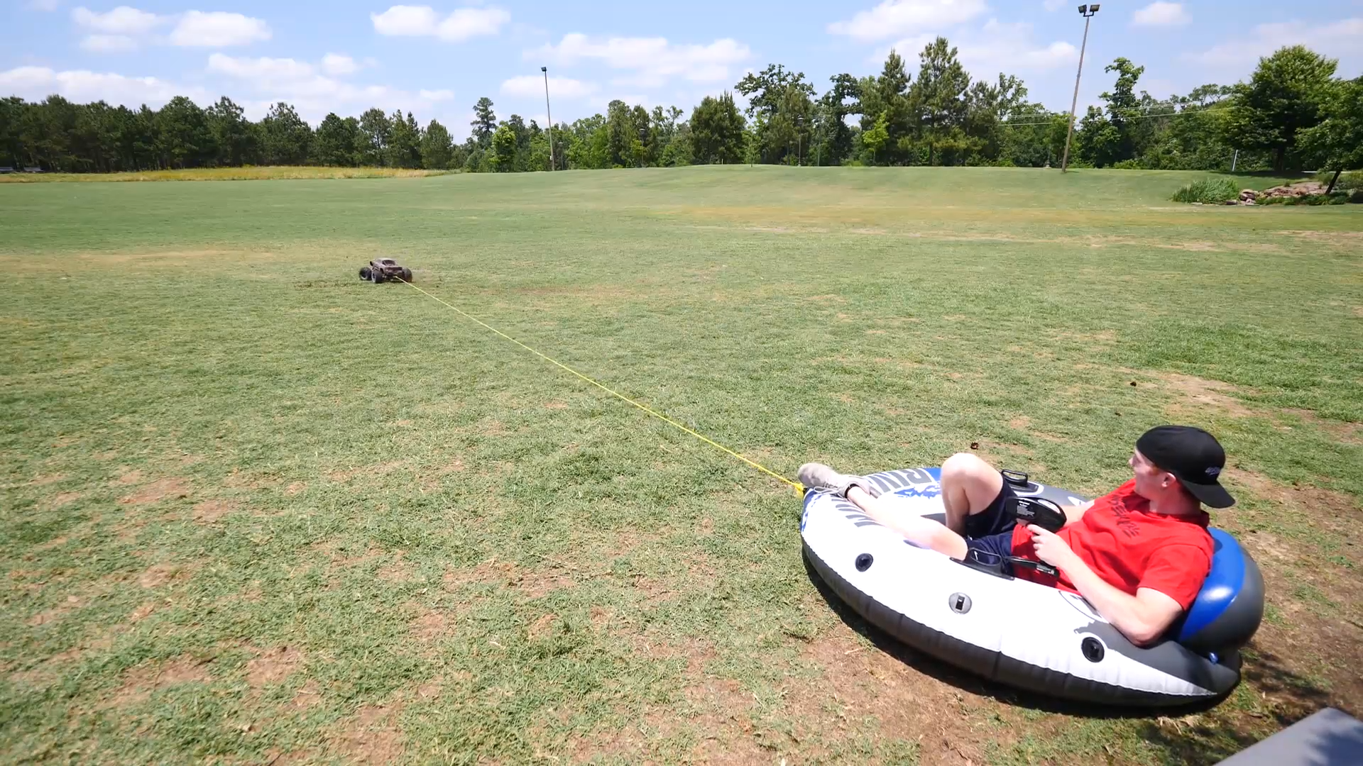 I let a 100MPH RC car tow me