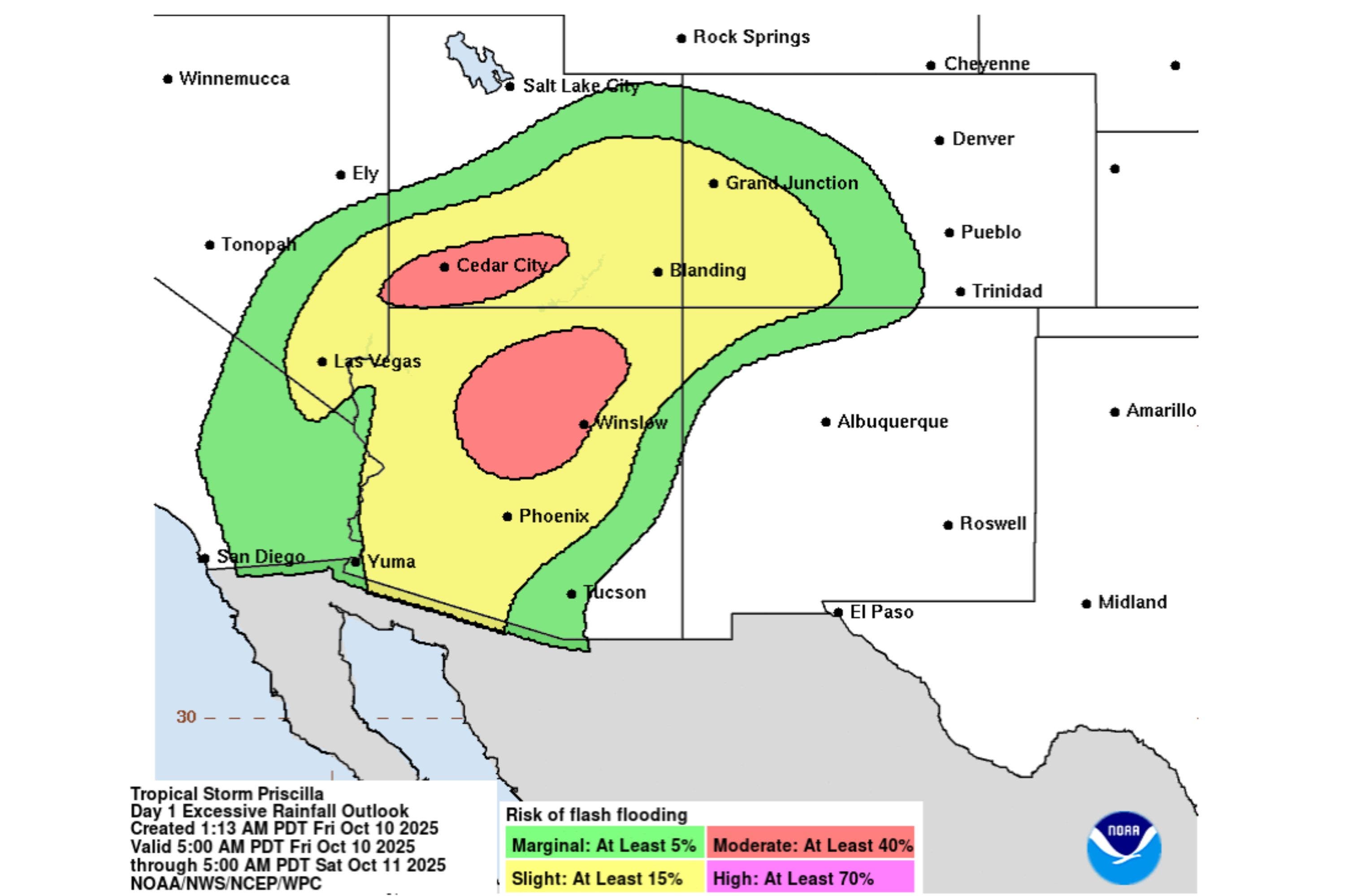 Tropical Storm Priscilla update: Map shows where millions face severe rain