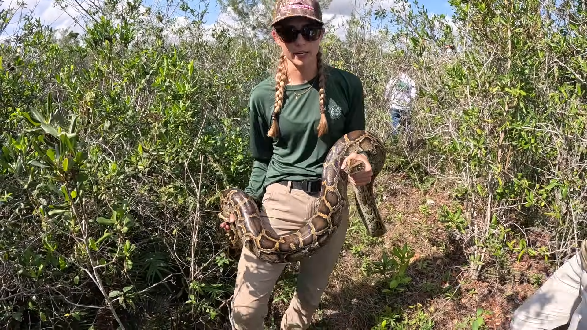 How one woman tackled a python with her hands