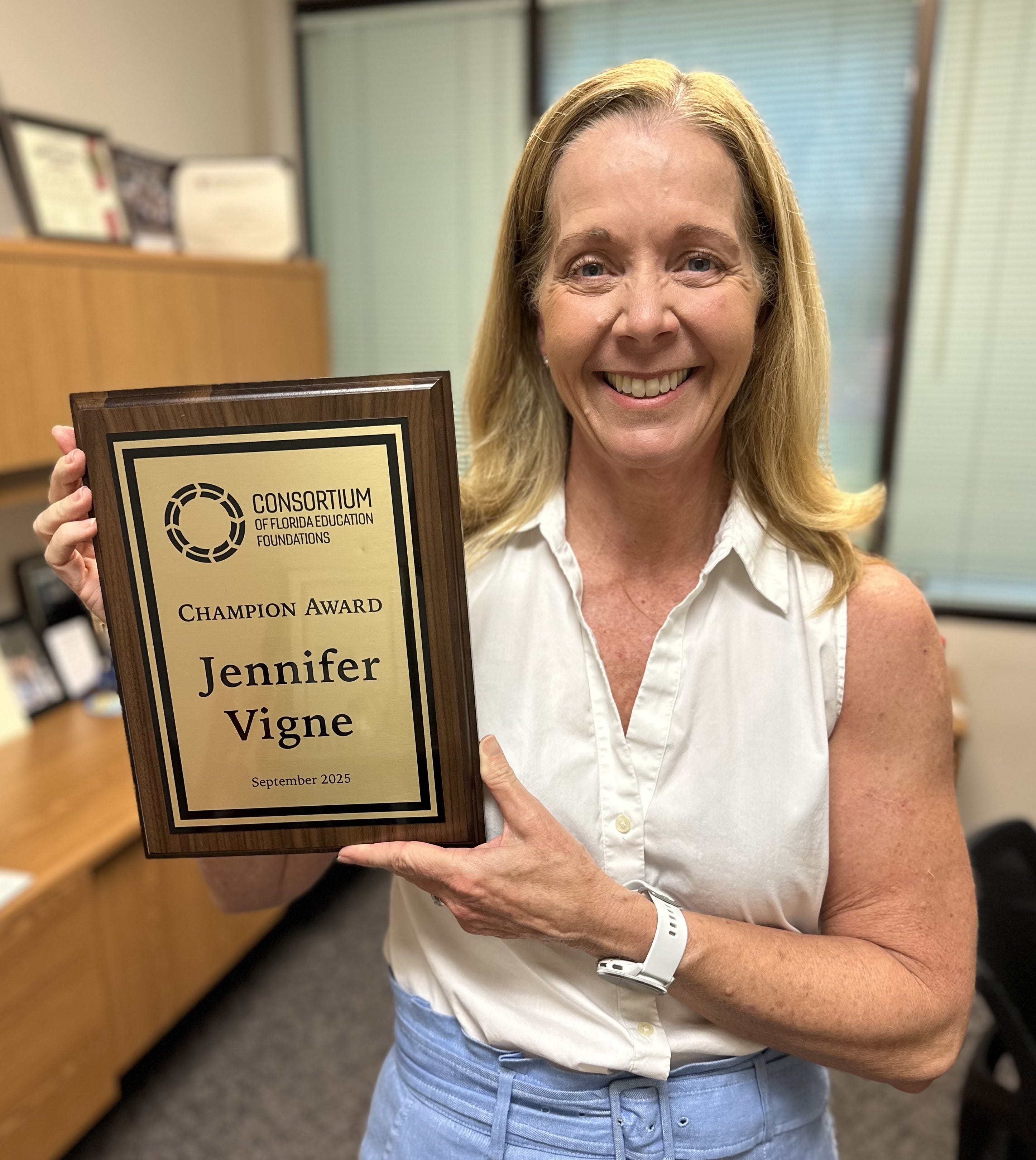 Education Foundation president honored at statewide conference in Orlando