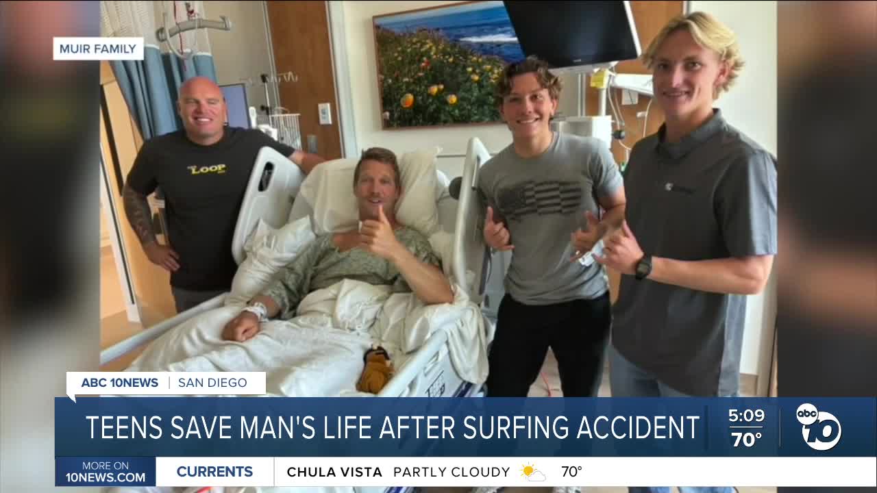 Teens save man's life after surfing accident