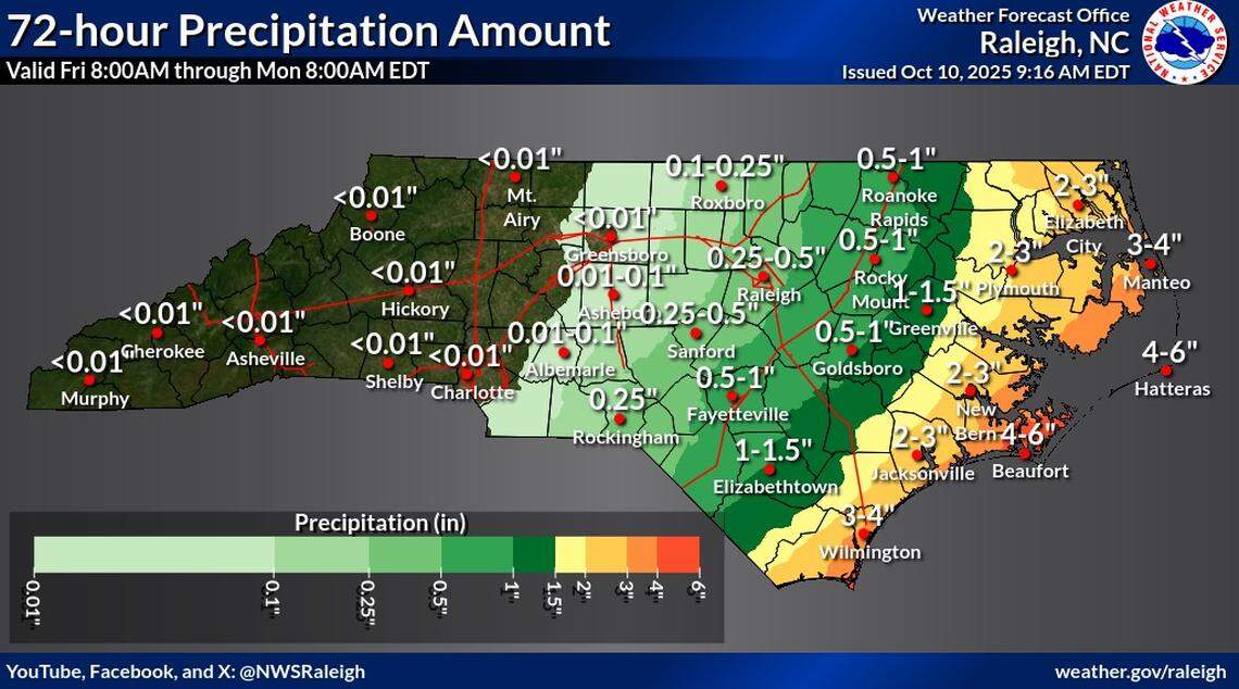 Storm headed toward NC likely means flooding. Where to expect biggest ...