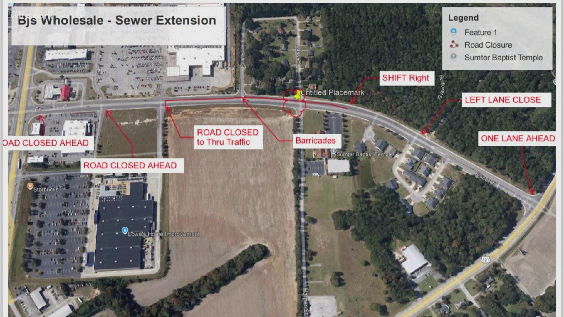 Sumter drivers need to find alternate routes on Alice Drive