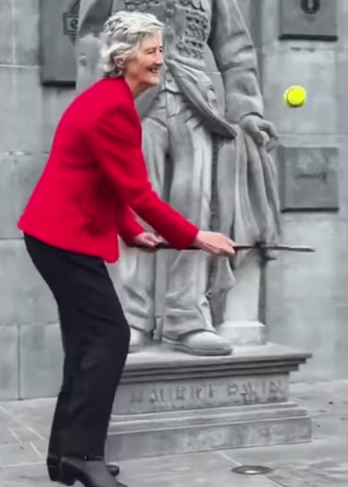 WATCH: Catherine Connolly shows off sporting skills again during ...