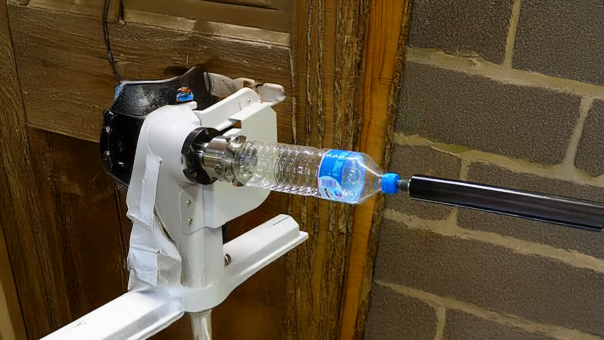 Woodturning a water bottle - genius plastic reuse idea