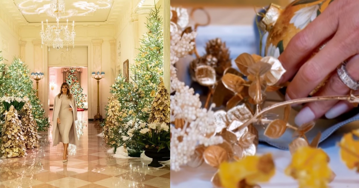 “Gaudy Gold” – Melania Trump’s Early Christmas Décor at The White House ...