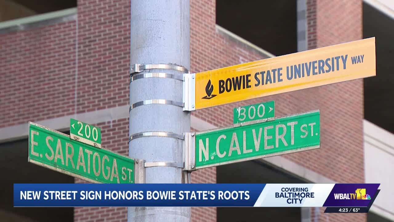 Newly unveiled street sign honors Bowie State's roots