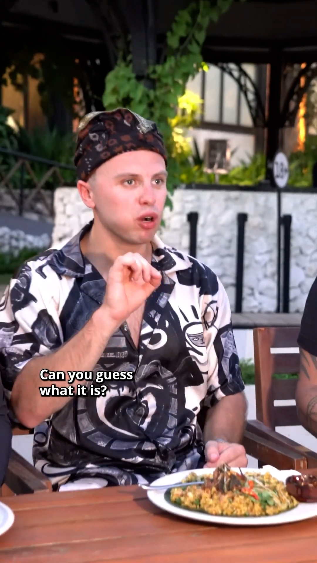 Trying Nasi Campur from Indonesia