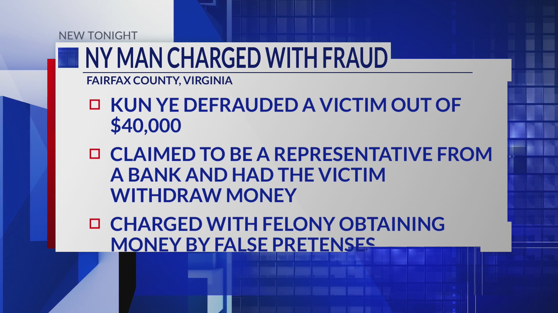Fairfax County police arrest New York man in $40,000 bank fraud case