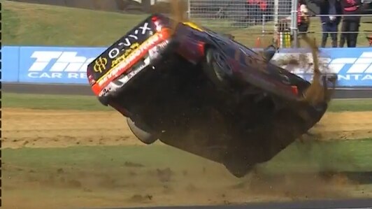 Big Bathurst 1000 barrel roll sparks safety car as SuperUtes driver ...