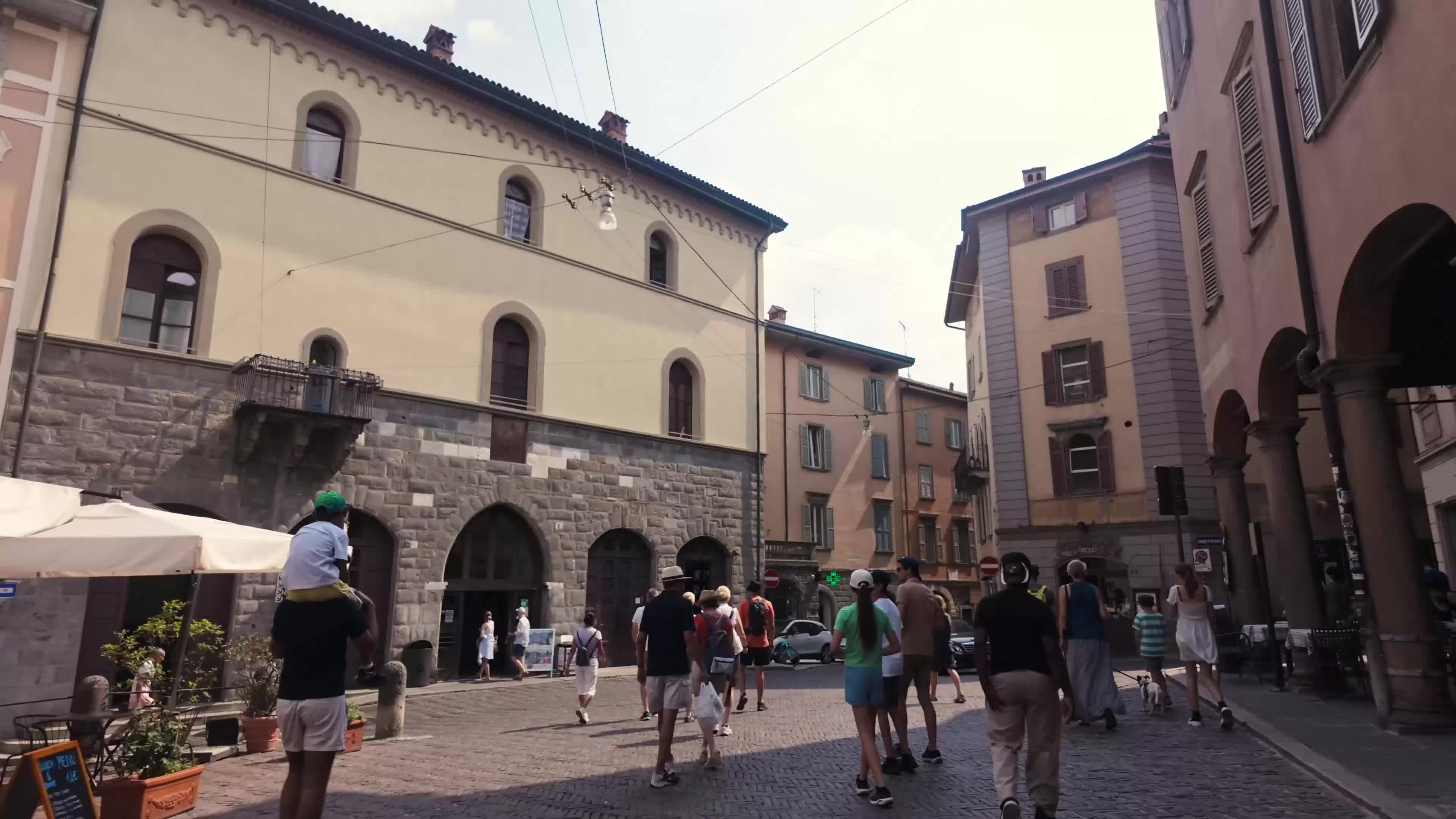Bergamo, Italië Wandeltocht (4K)
