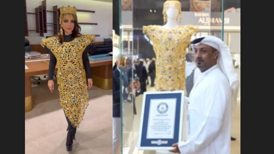 World’s most valuable gold dress sets dazzling record in Guinness Book ...