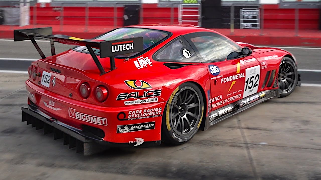 Ferrari 550 GT1 Prodrive V12 Geluid en Circuitbeelden