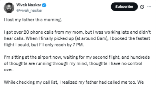 'I Always Thought I Had More Time': Techie’s X Post About Missing Dad’s ...