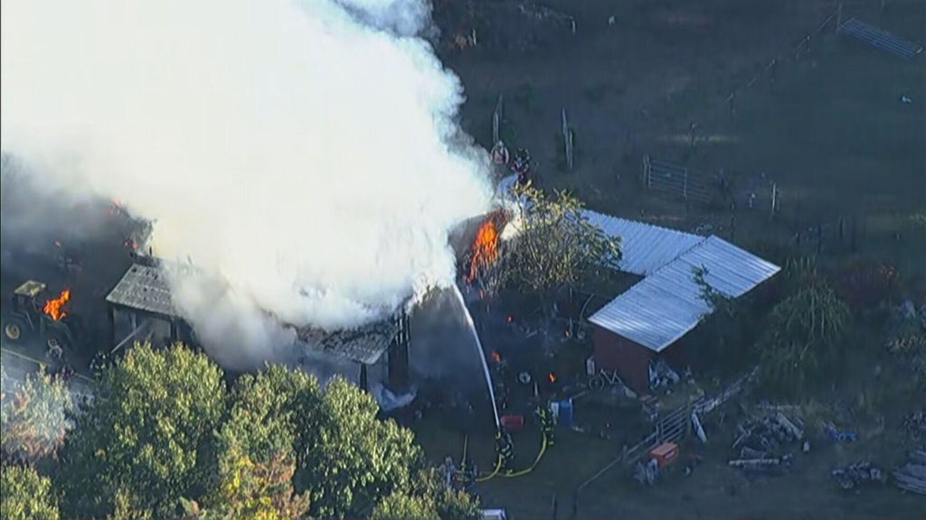 Massive fire destroys barn and garage in Massachusetts; horse rescued ...