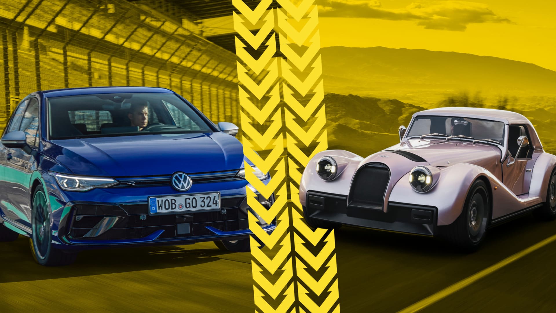 VW Golf R vs Morgan Supersport, nowoczesna moc vs klasyczna charyzma