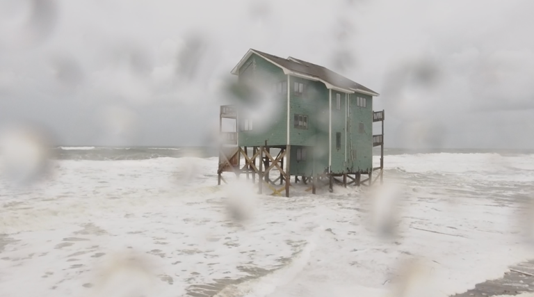 Watch: Drone video shows precarious beach houses as nor'easter pummels ...