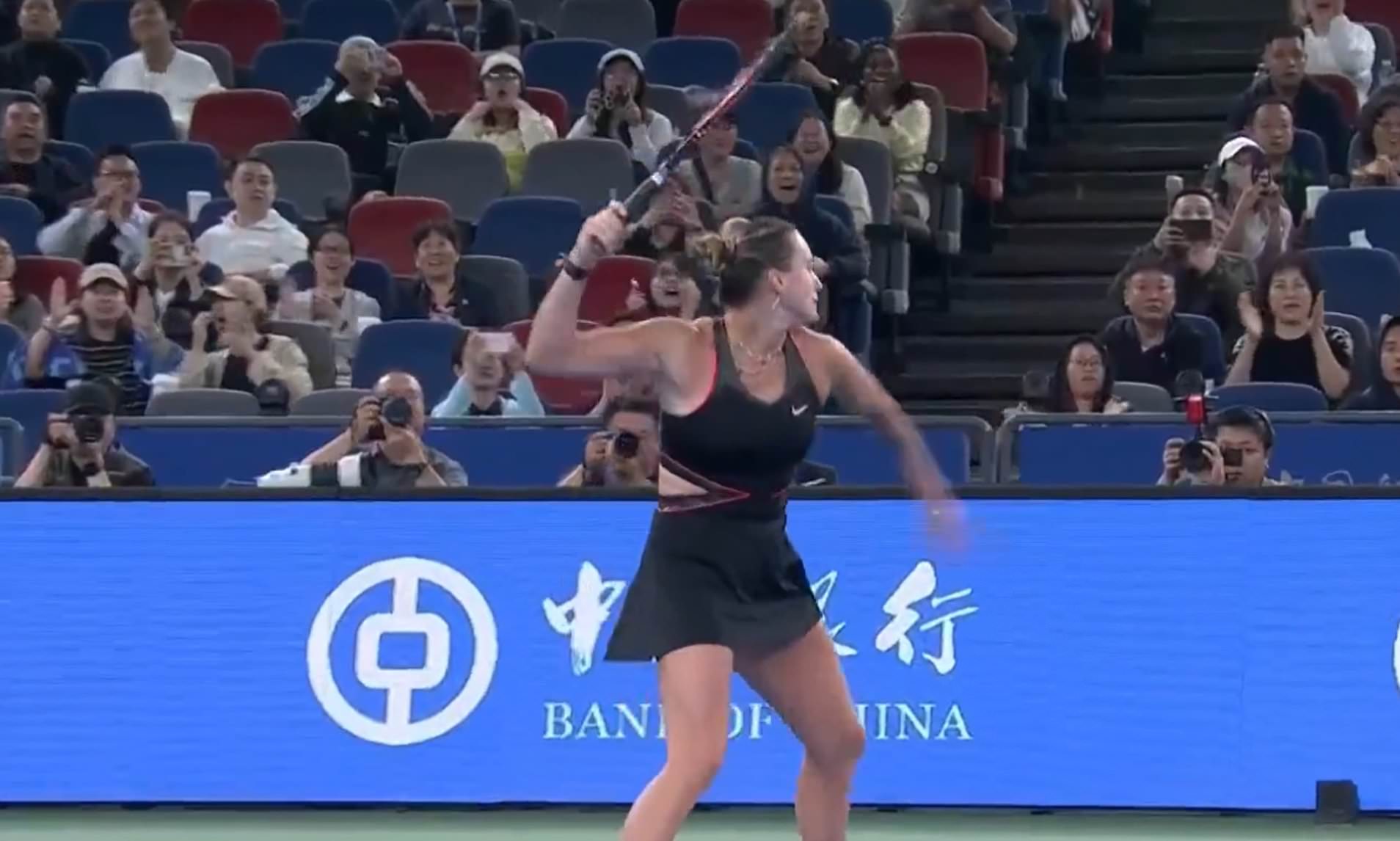 Aryna Sabalenka launches her racket towards a BALL KID in astonishing ...