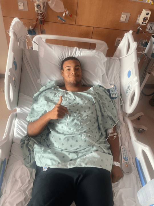Injured high school football player recovering at hospital