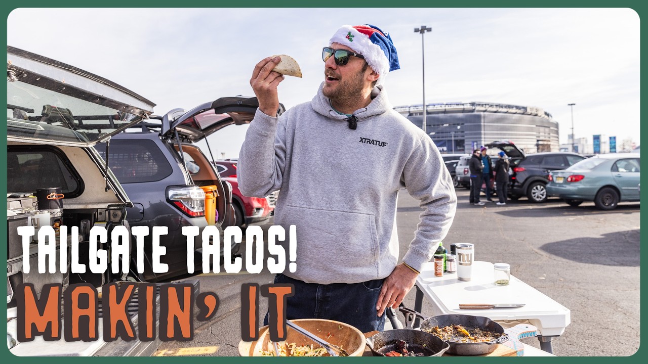 Cook brisket and pork belly tailgate tacos for game day