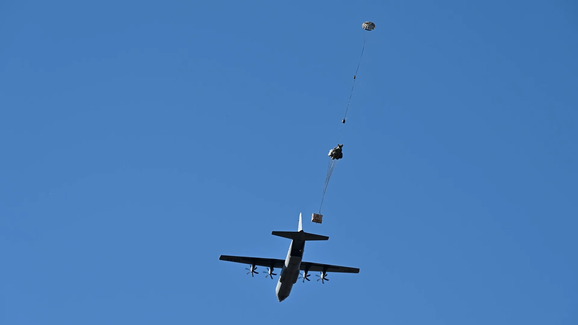 Army Paratroopers Release Heavy Drop Packages