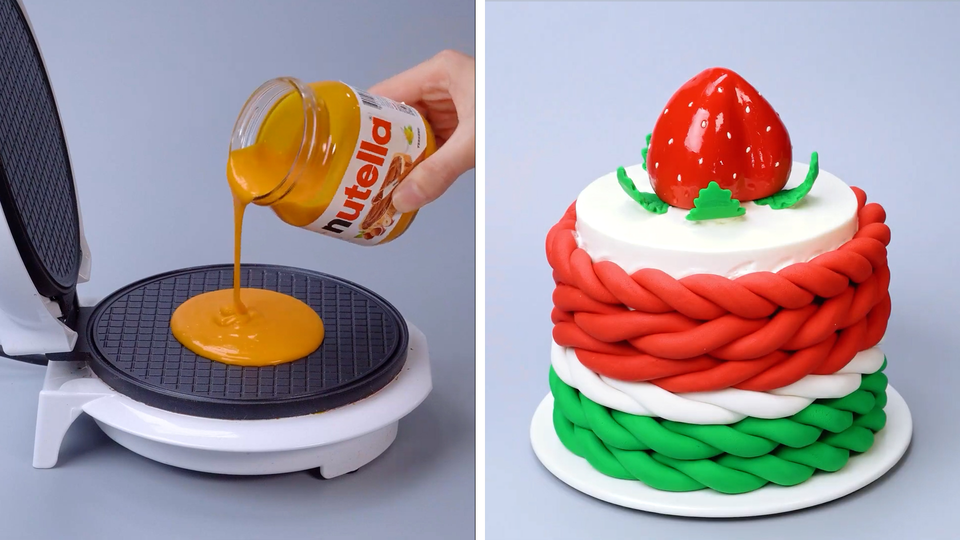 How to Make a Three-Color Waffle Cake with Strawberry Glaze