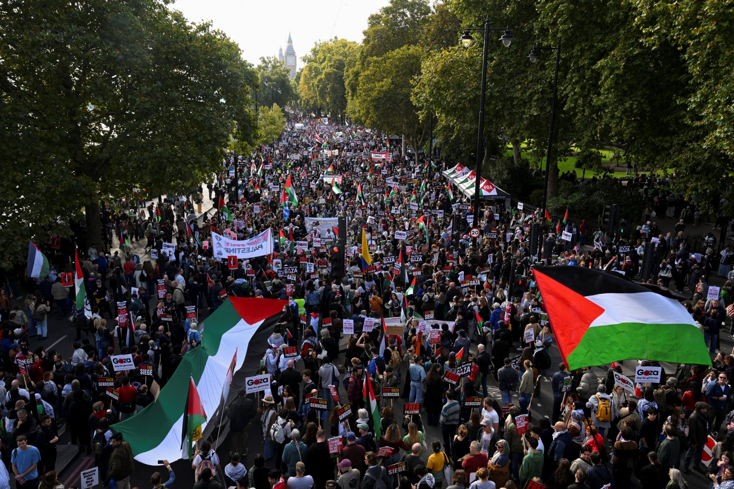 Thousands march in London for Palestine solidarity