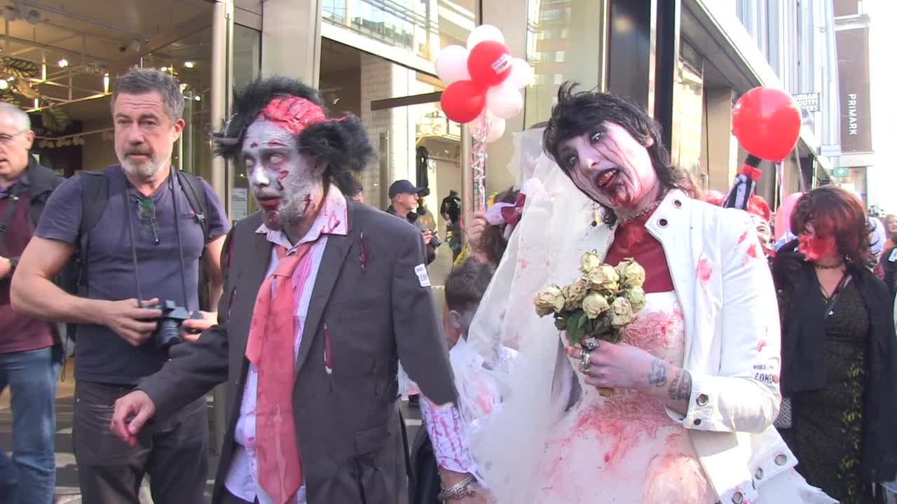 World Zombie Day: Participants take part in charity 'zombie walk ...