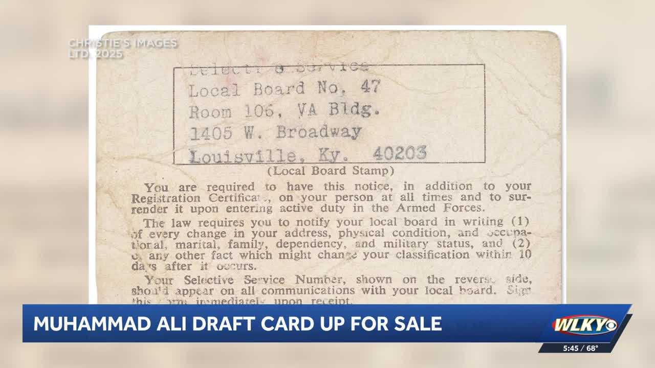 Muhammad Ali's draft card now up for auction