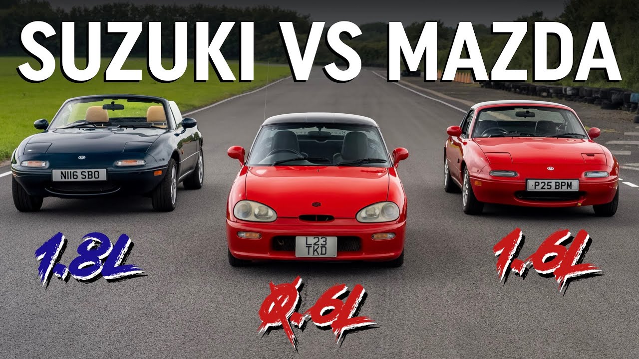 0.6-Litre Suzuki Cappuccino vs Mk1 Mazda MX-5 – Track Battle