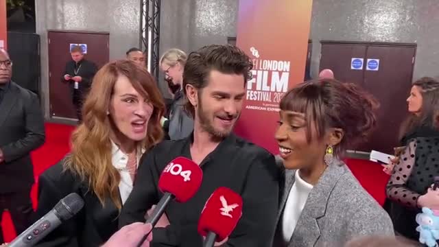 Andrew Garfield and Ayo Edebri reveal what it was like staying at Julia ...